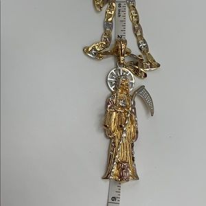 Accessories | Grim Reaper And Chain 3 Tone Gold Plated | Poshmark